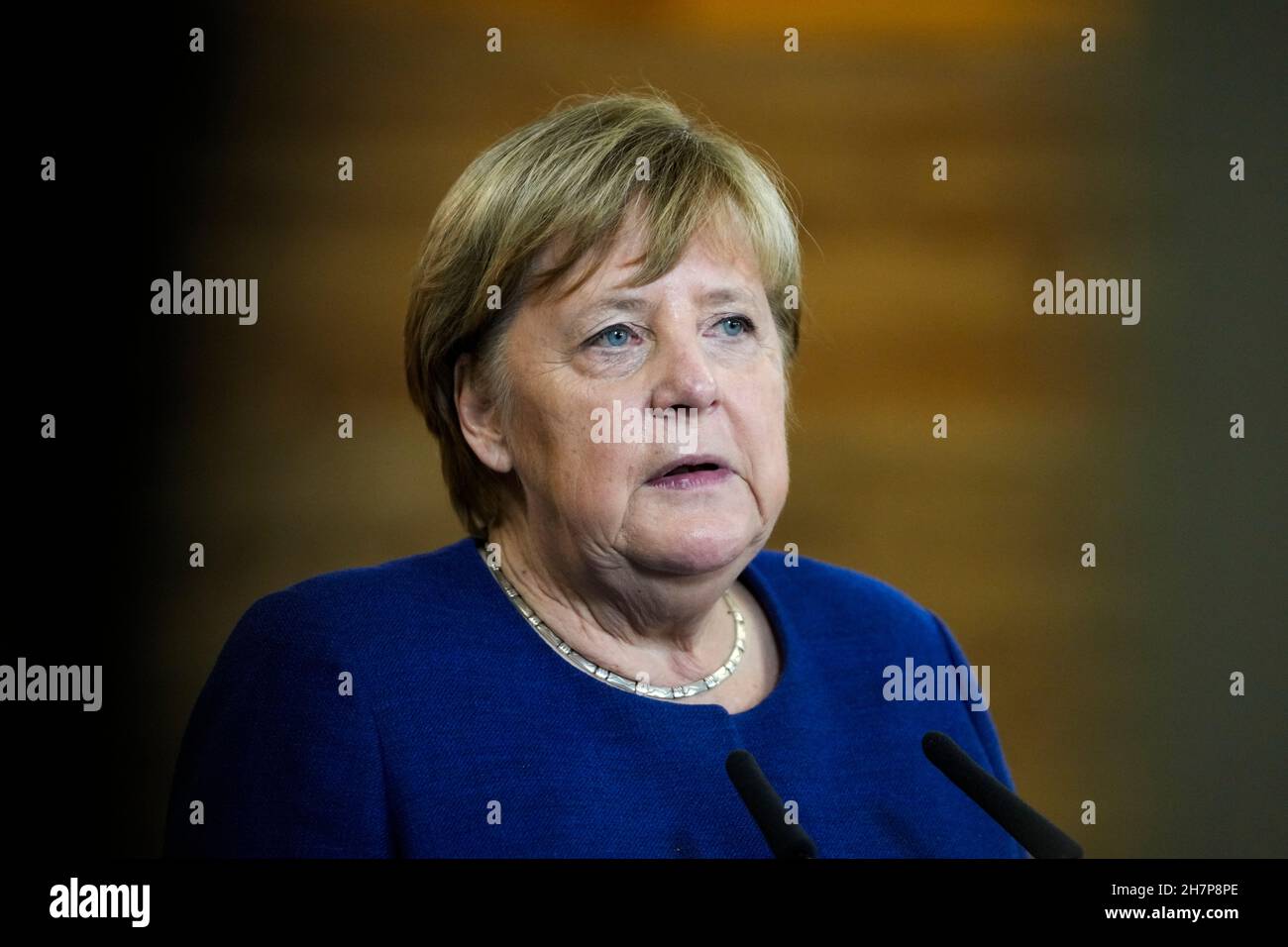 Berlin, Germany. 22nd Nov, 2021. German Chancellor Angela Merkel (CDU ...