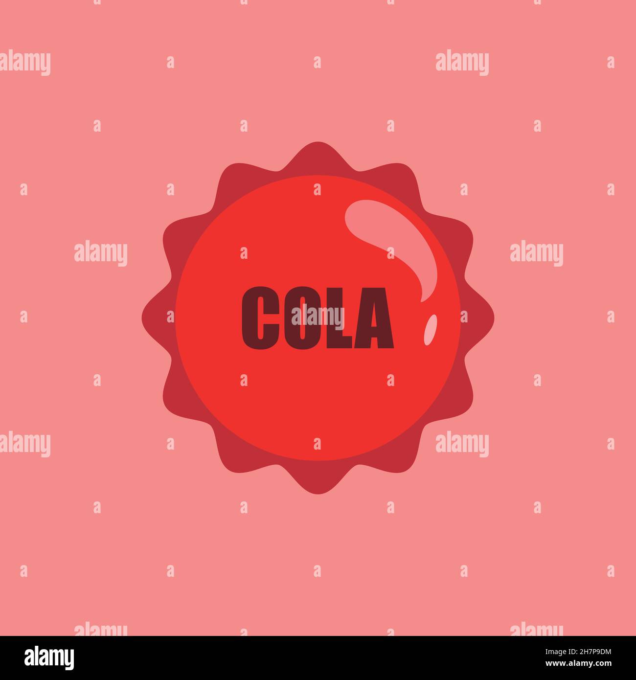 Cola bottle cover flat icon. Carbonated soft drink symbol. Logo design ...