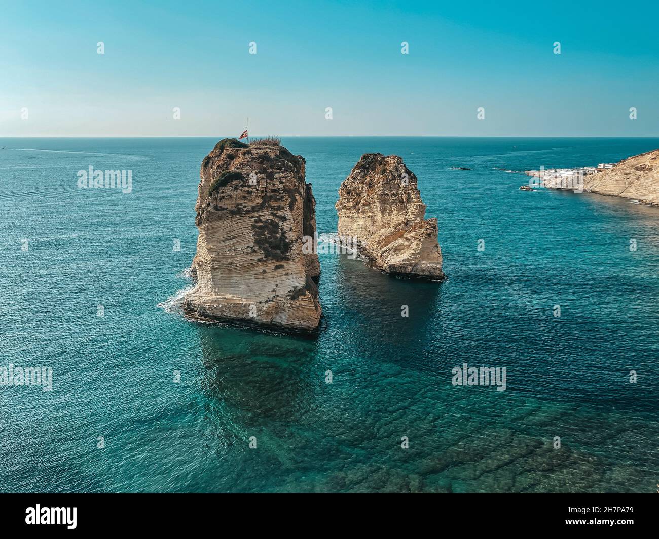Sabah Nassar's Rock at Raouche in Beirut, Lebanon. known as the Pigeons ...