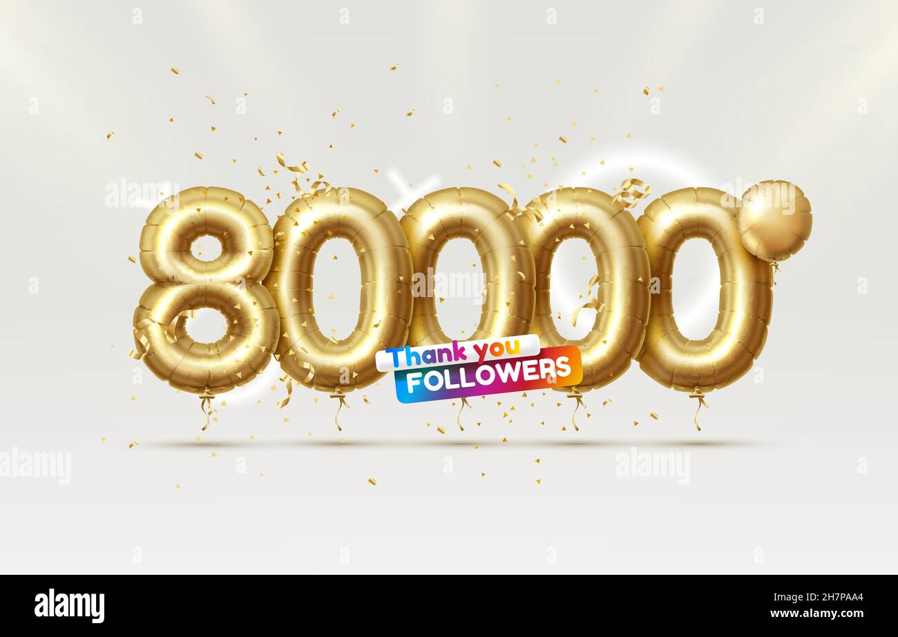 Thank you followers peoples, 80k online social group, happy banner ...