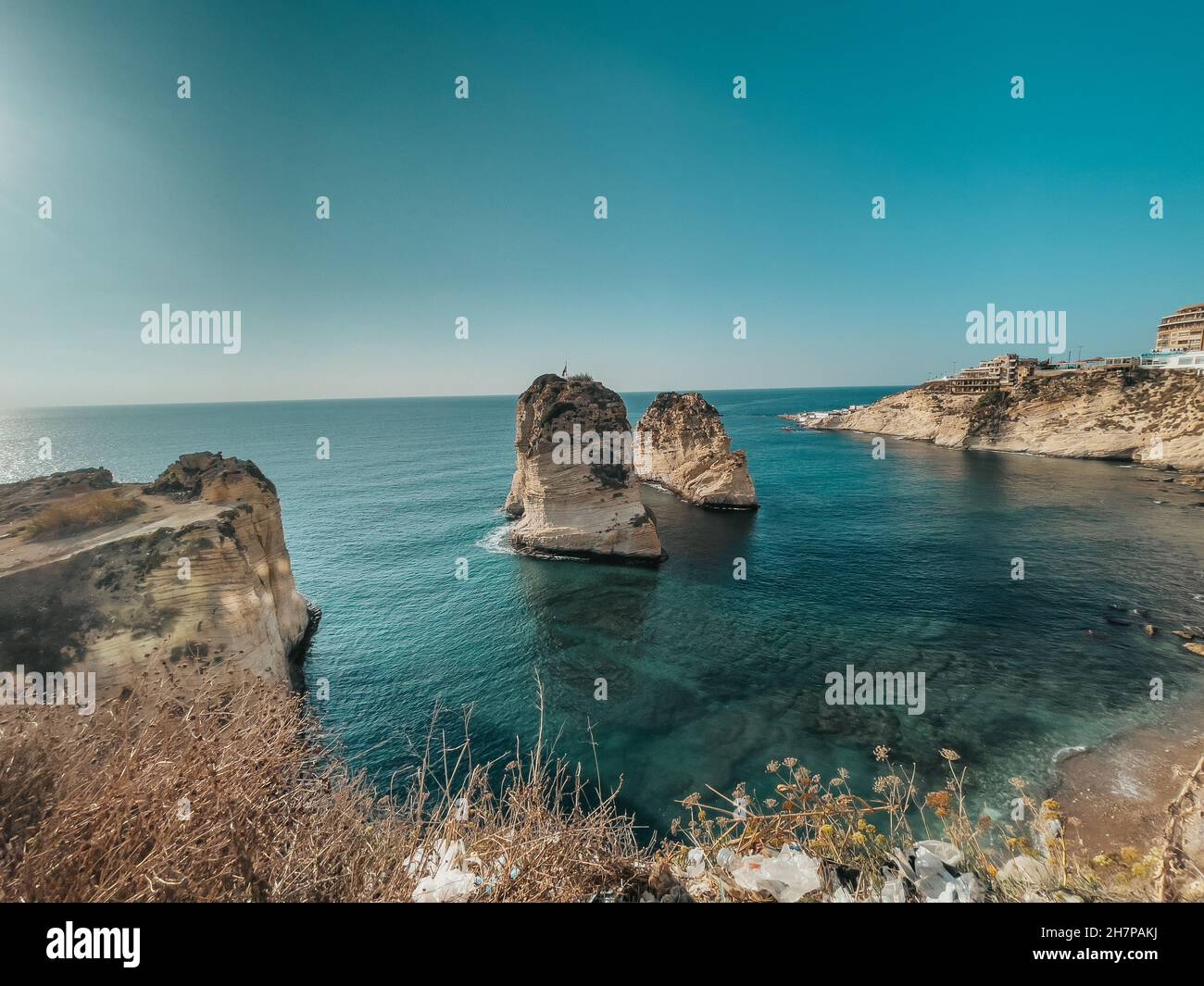 Sabah Nassar's Rock at Raouche in Beirut, Lebanon. known as the Pigeons ...