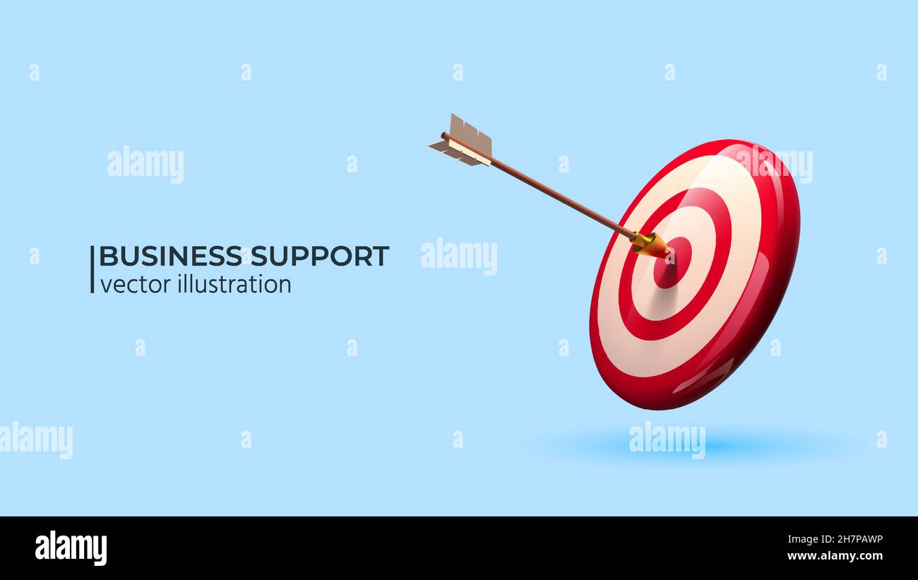 Targeting the business concept. Realistic 3d design red target and ...