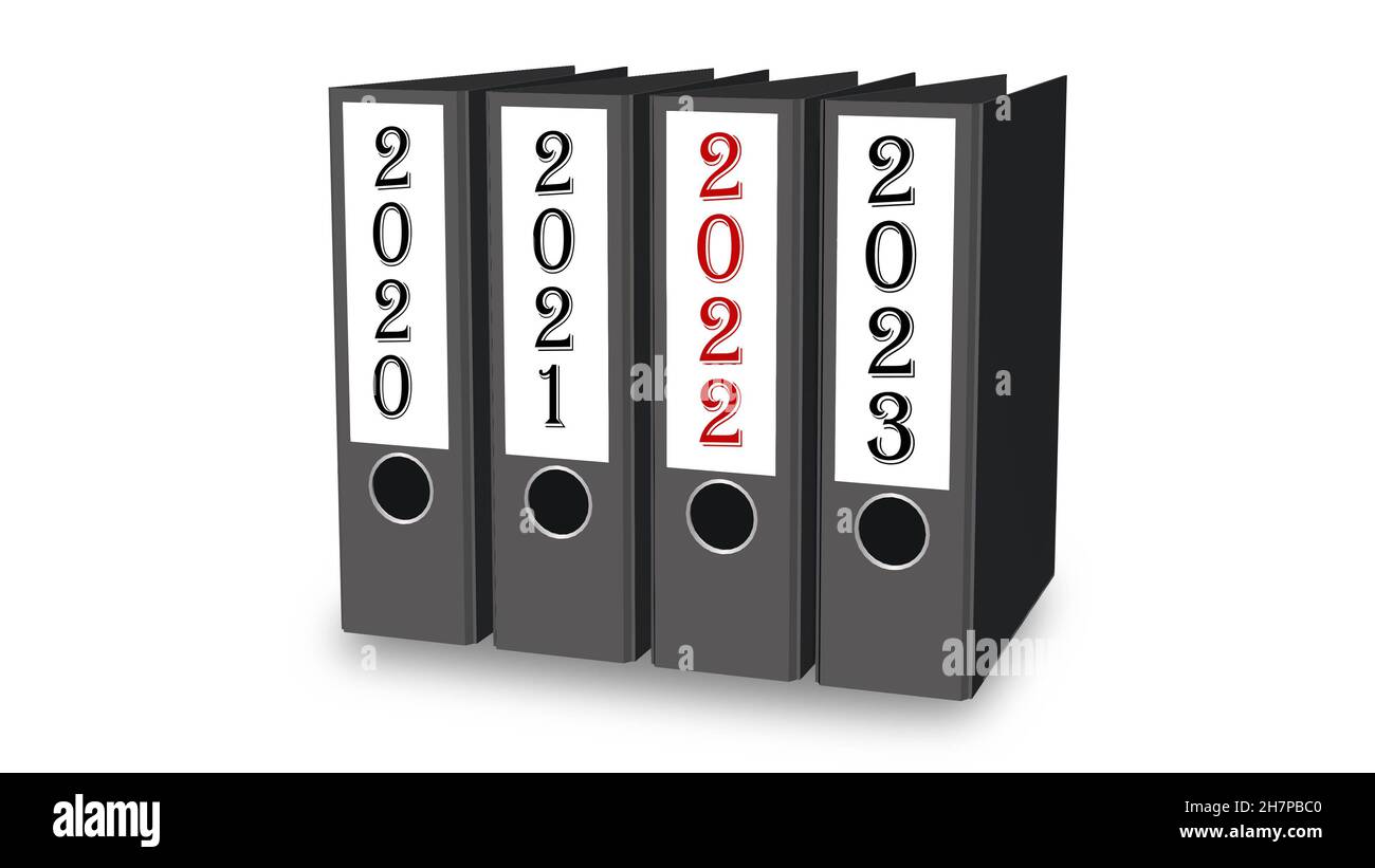 Year change 2022 - file folder in a row sorted by ascending year ...