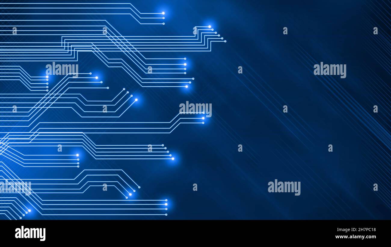 High tech technology, Blue futuristic networking technology Stock Photo ...