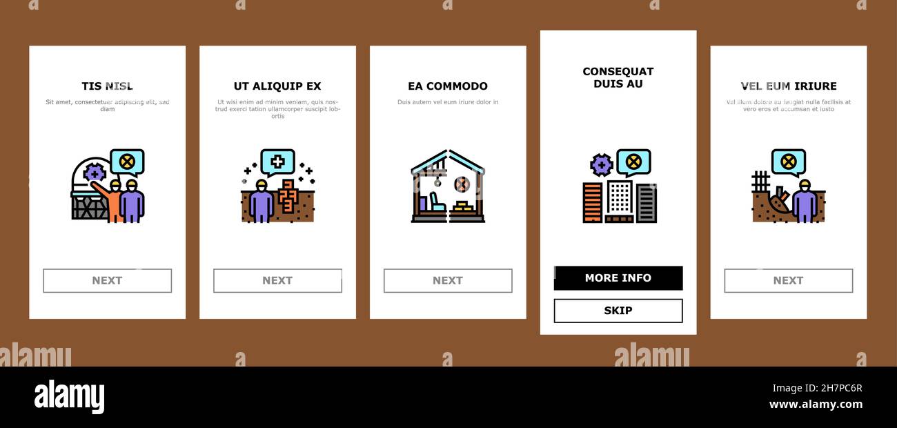 Dismantling Construction Process Onboarding Icons Set Vector Stock Vector Image & Art - Alamy