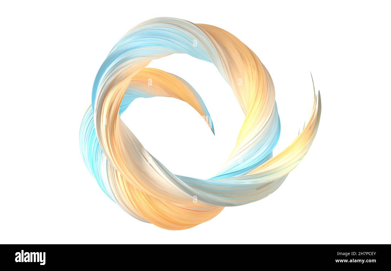 Abstract flowing gradient lines, 3d rendering. Computer digtal drawing ...