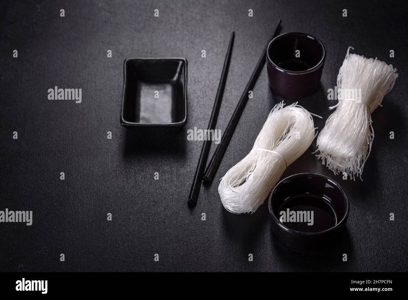 Mung bean vermicelli or cellophane noodles, a transparent thread-like ...