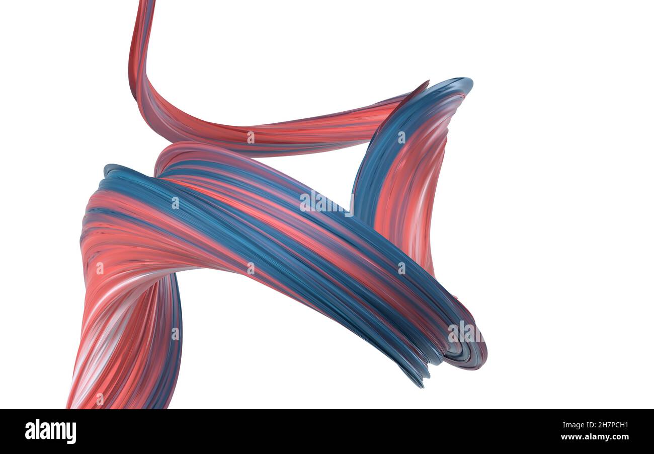Abstract flowing gradient lines, 3d rendering. Computer digtal drawing ...