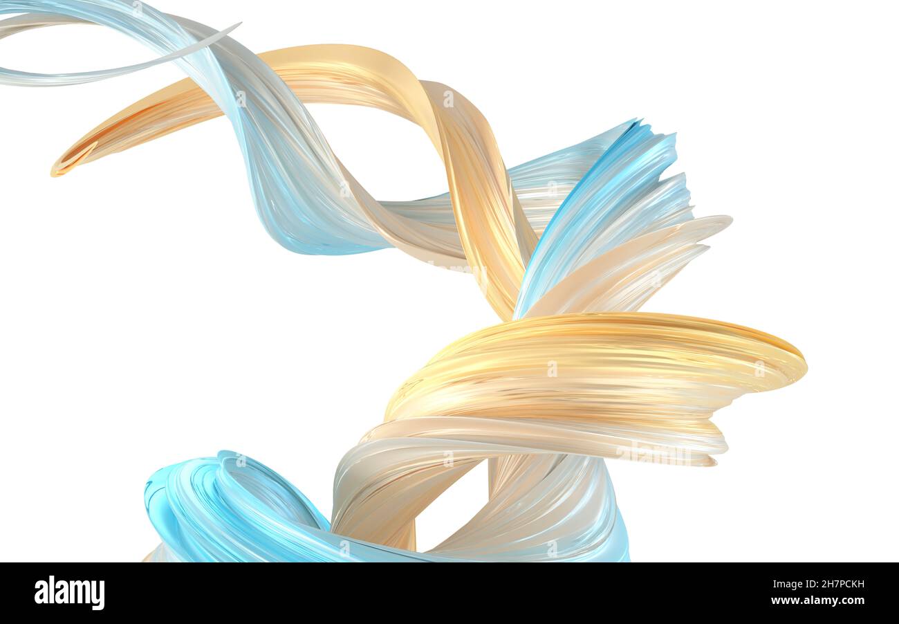 Abstract flowing gradient lines, 3d rendering. Computer digtal drawing ...