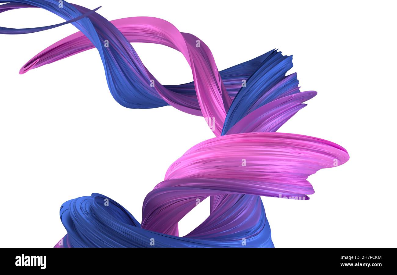 Abstract flowing gradient lines, 3d rendering. Computer digtal drawing ...