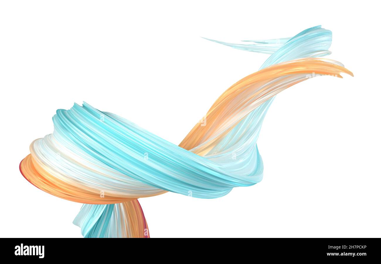 Abstract flowing gradient lines, 3d rendering. Computer digtal drawing ...