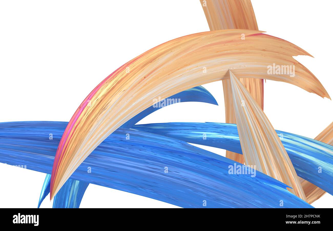 Abstract flowing gradient lines, 3d rendering. Computer digtal drawing ...