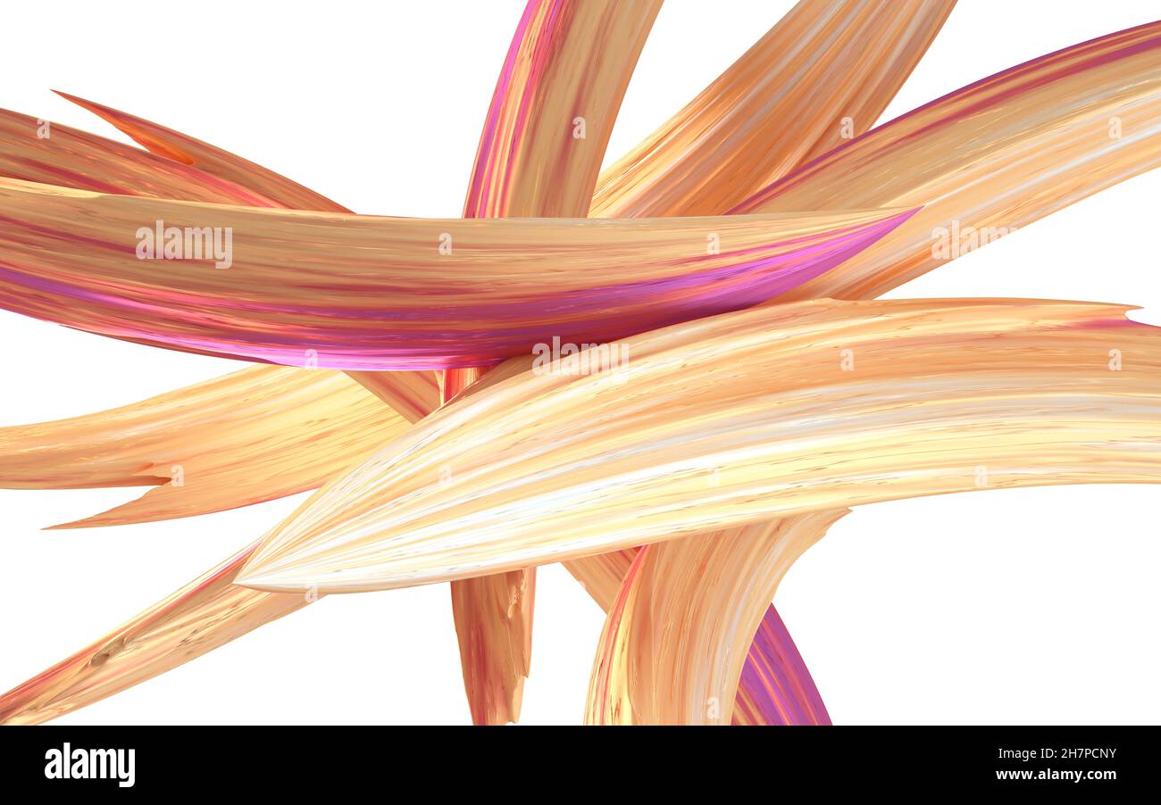 Abstract flowing gradient lines, 3d rendering. Computer digtal drawing ...