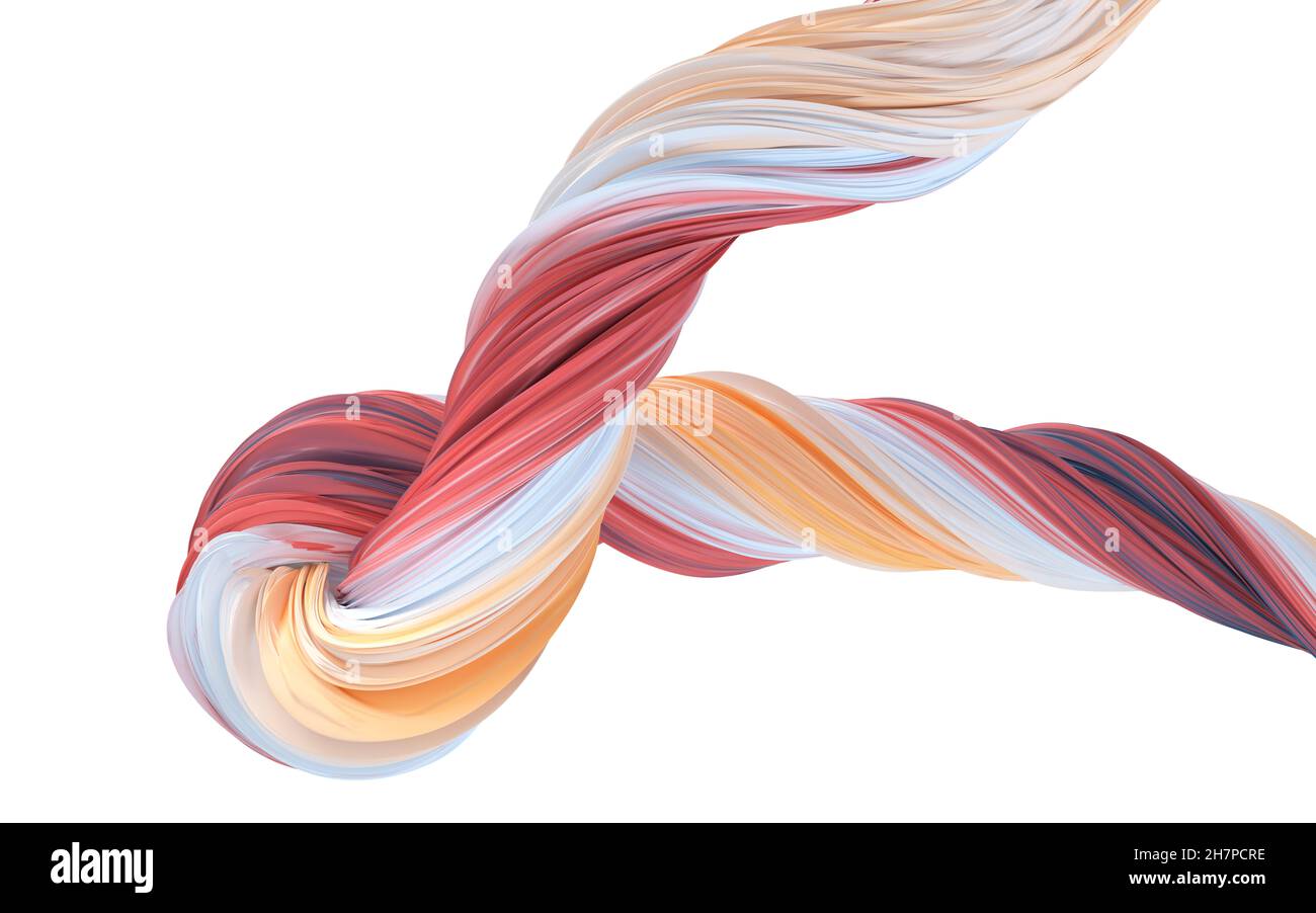 Abstract flowing gradient lines, 3d rendering. Computer digtal drawing ...