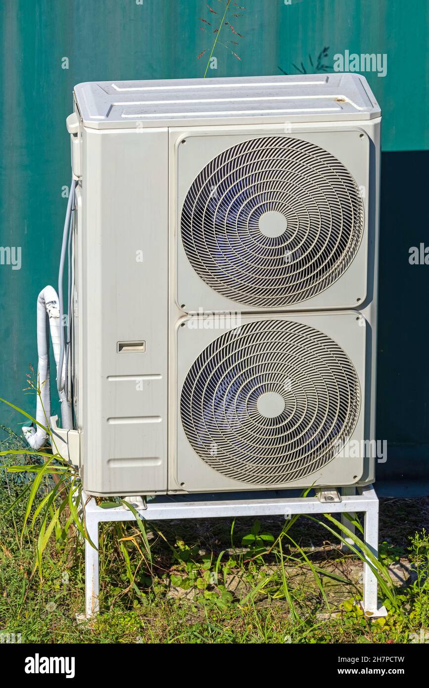 Inverter Air Conditioner Double Fan External Hvac Unit Stock Photo - Alamy