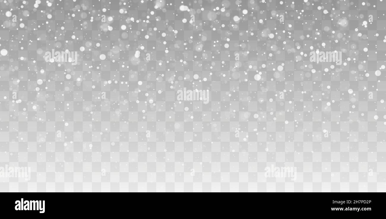 Many white cold flake elements on transparent background Stock Vector ...