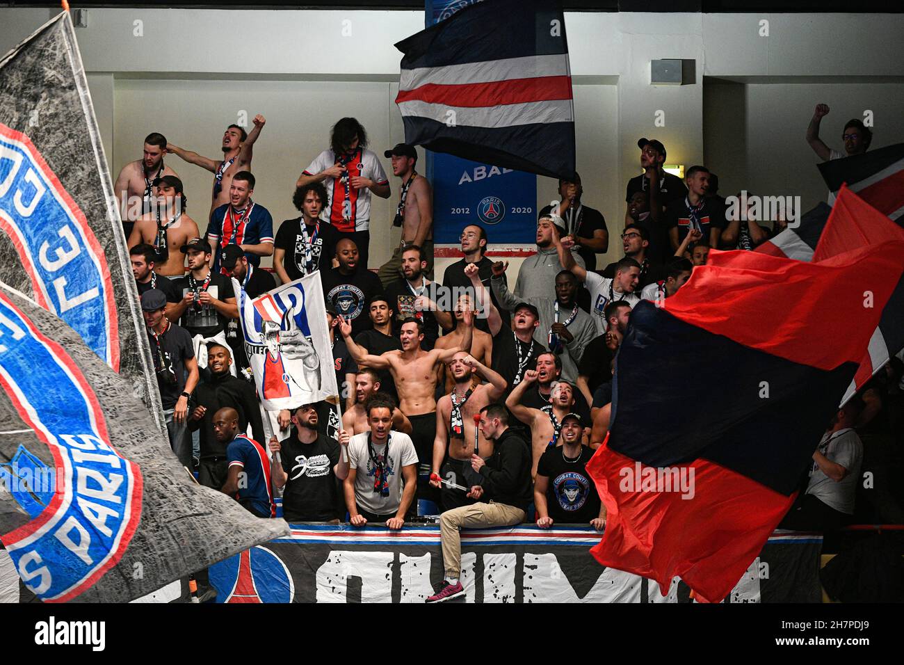 Parisian supporters (PSG's Ultras) during the EHF Champions League ...