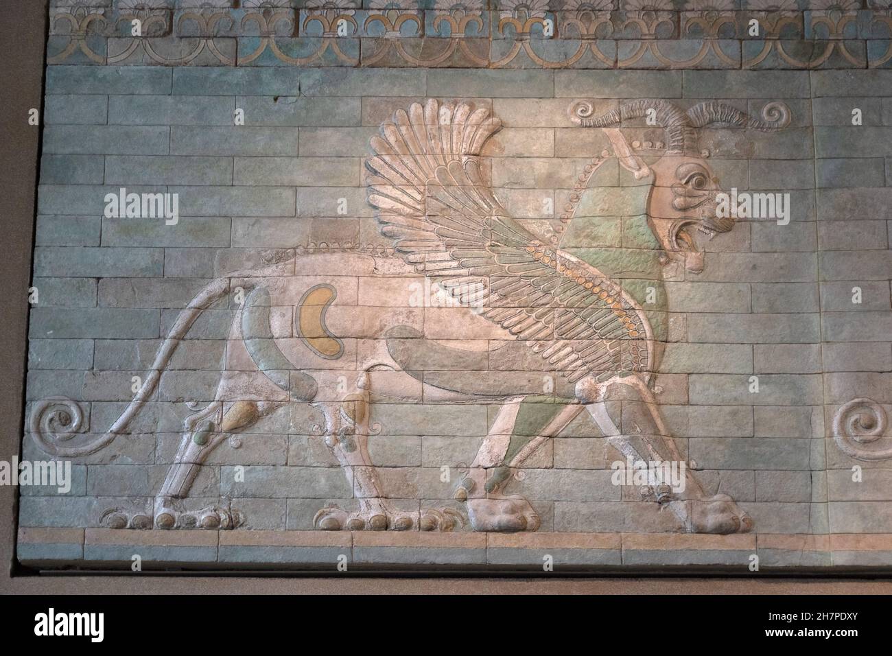 Darius king of Persia palace bas relief detail of Lion Stock Photo - Alamy