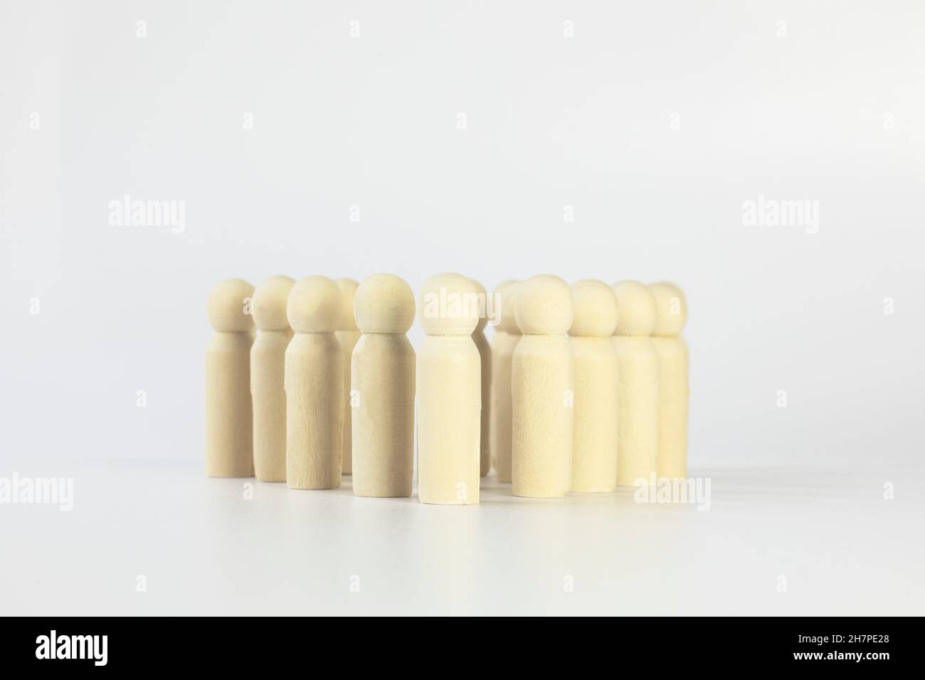 Group of people standing together isolated on white background, casual ...