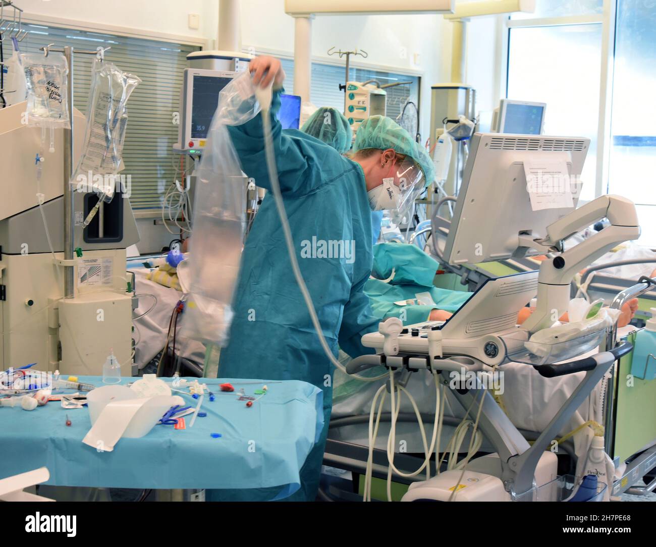 Leipzig, Germany. 08th Nov, 2021. In the Covid ward, an area of the ...