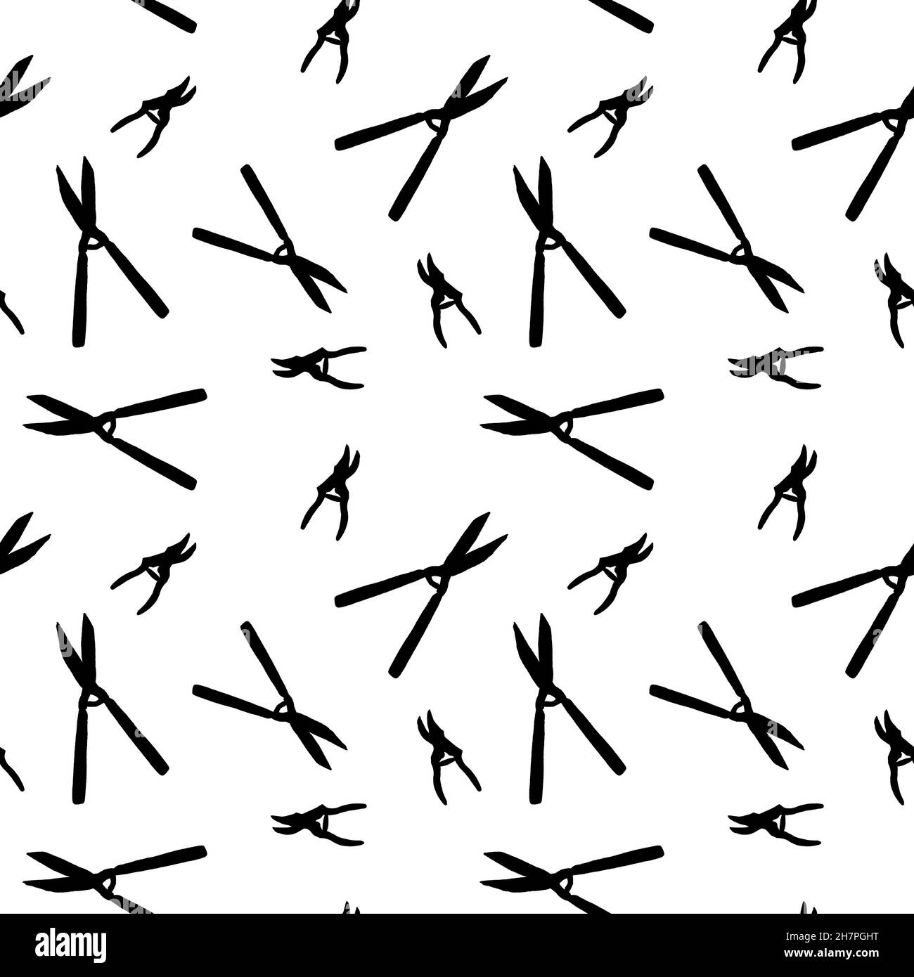 Gardening shears seamless pattern. Hedge shears and pruning shears ...