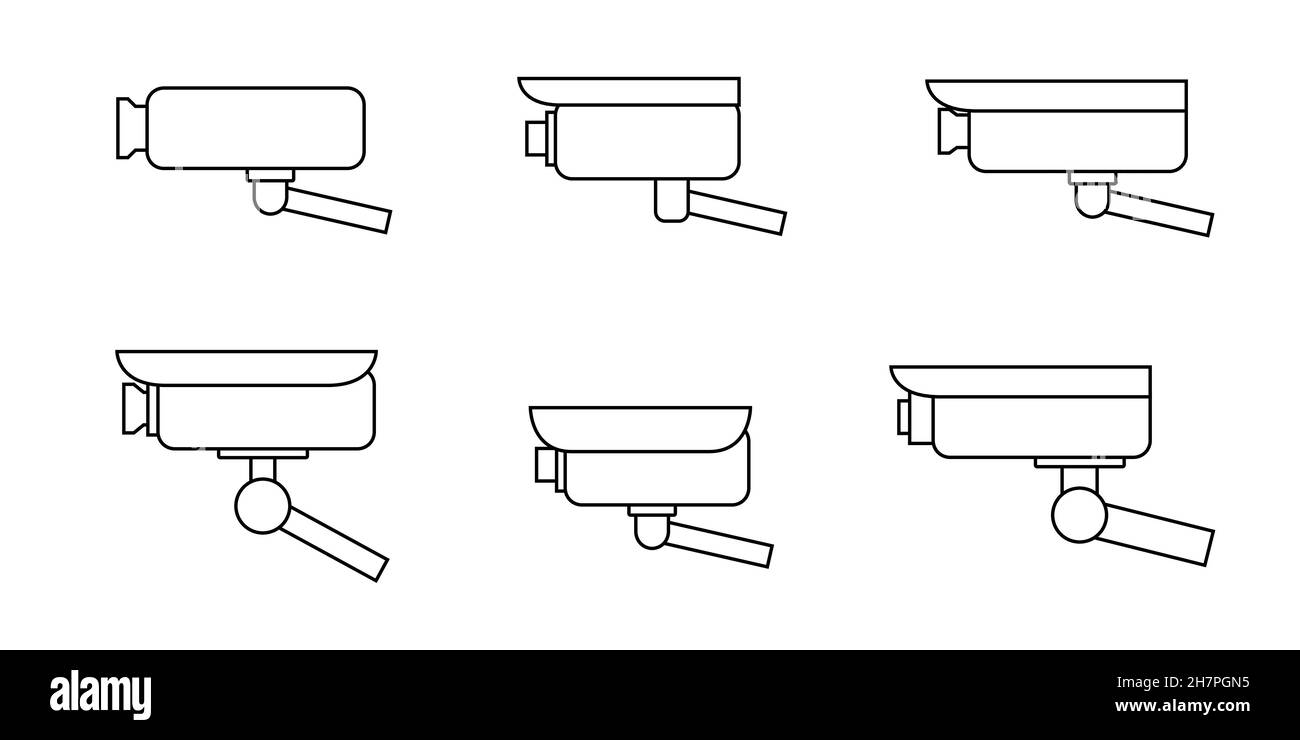 Video surveillance icon set. Vector security camera flat icons Stock Vector Image & Art - Alamy