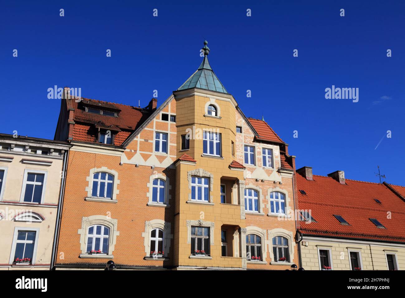 Mikolow city in Poland. Rynek town square architecture Stock Photo - Alamy