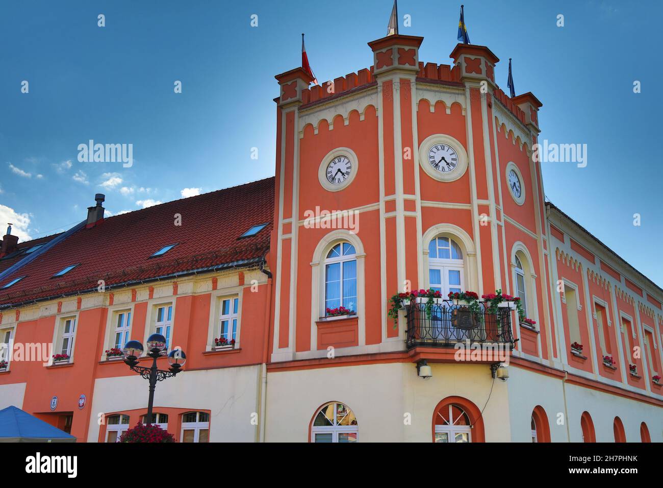 Mikolow city in Poland. Rynek town square architecture - Town Hall ...