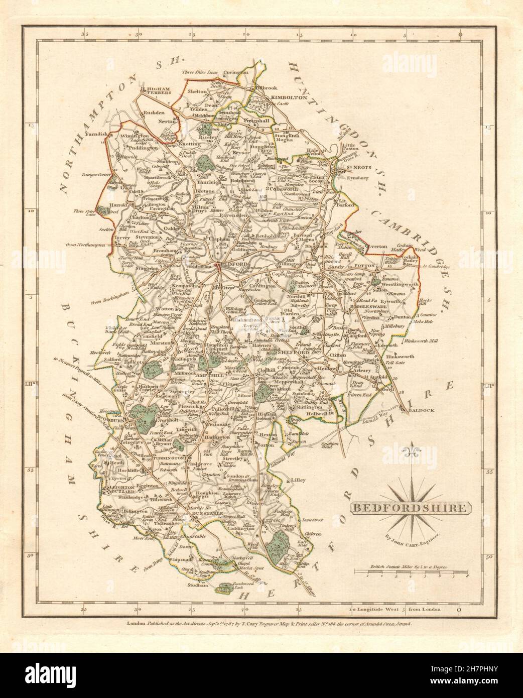 Bedfordshire outline map hi-res stock photography and images - Alamy