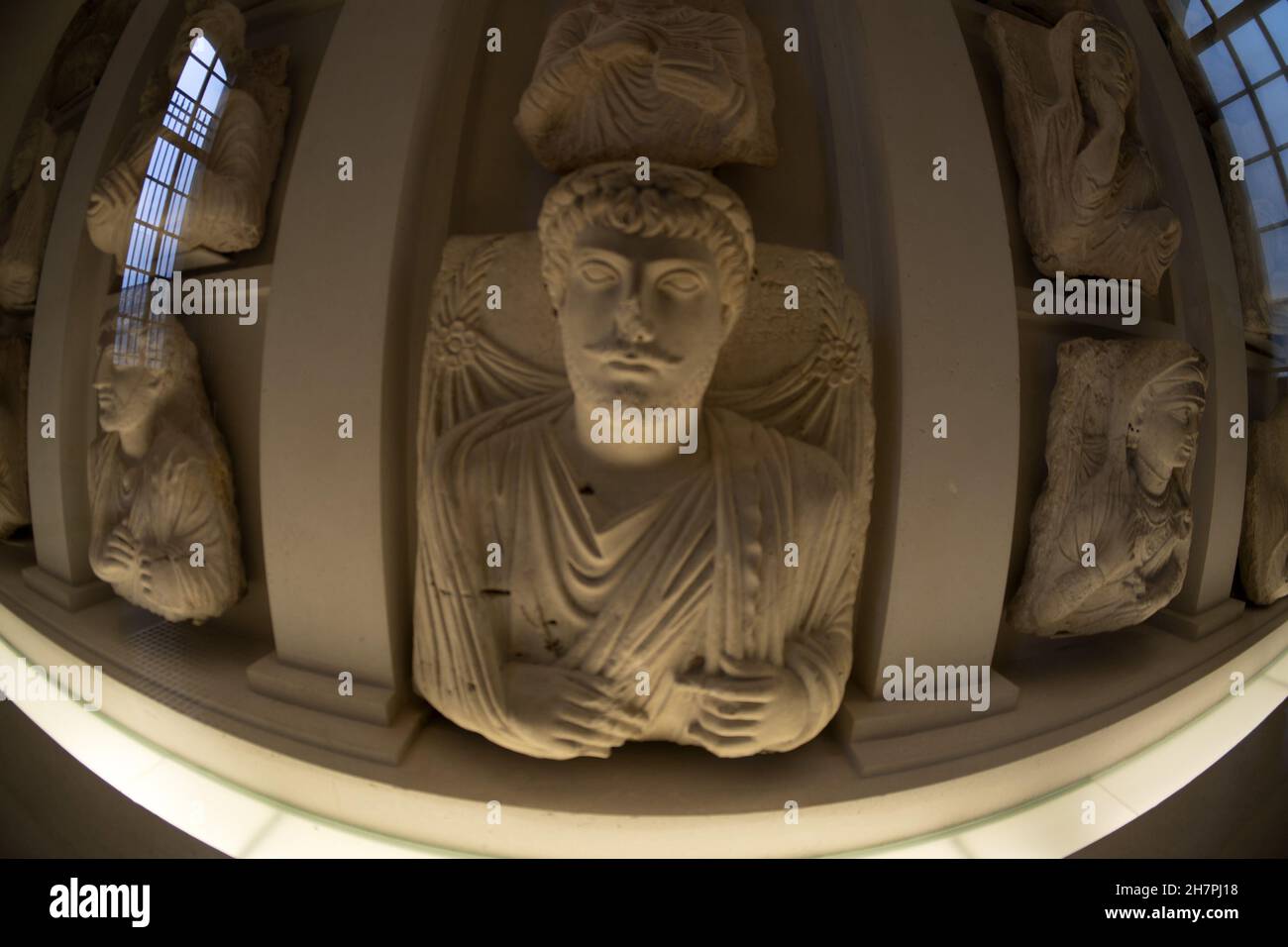 Old Syria Palmyra statue collection detail Stock Photo - Alamy