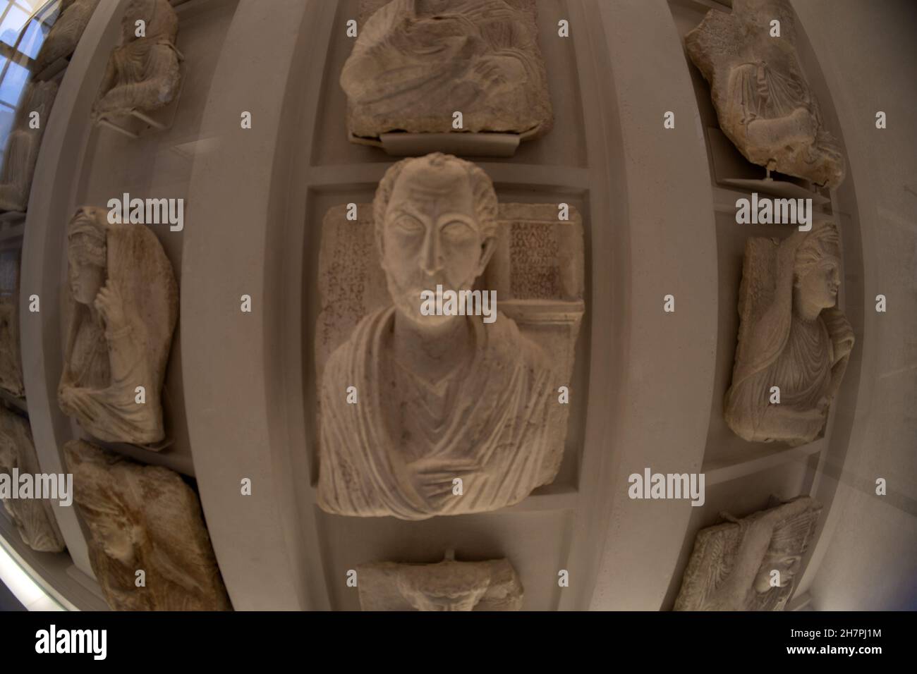 Old Syria Palmyra statue collection detail Stock Photo - Alamy