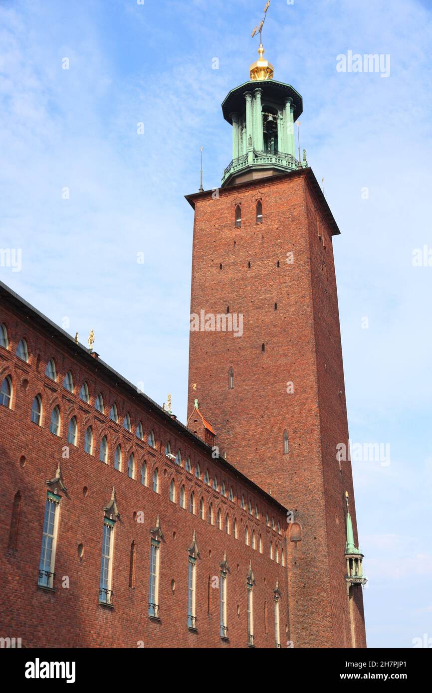 Stockholm city in Sweden. Stadshuset - City Hall Stock Photo - Alamy