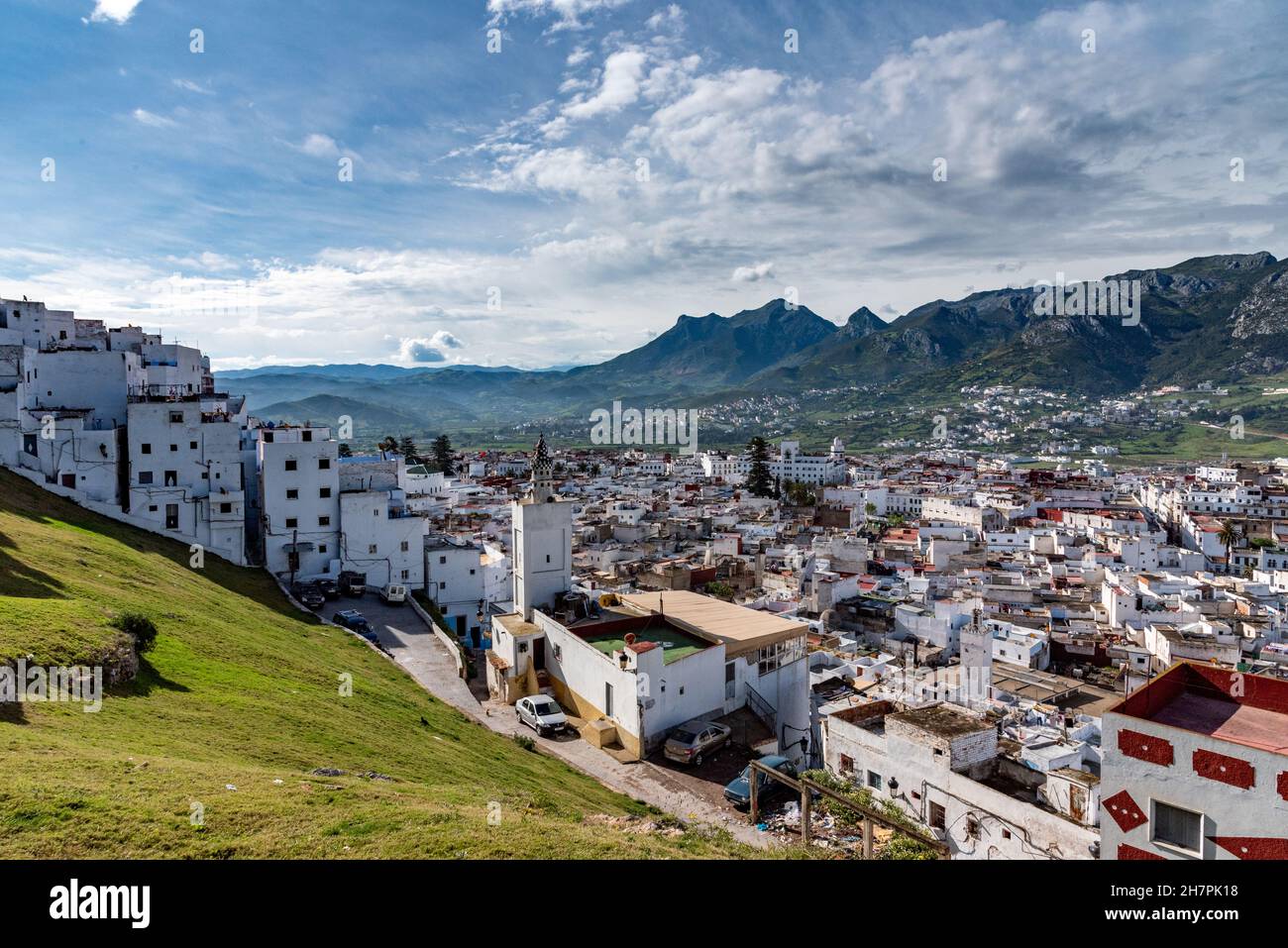 The medina of Tetouan in Morocco. A view of the medina from the top of ...