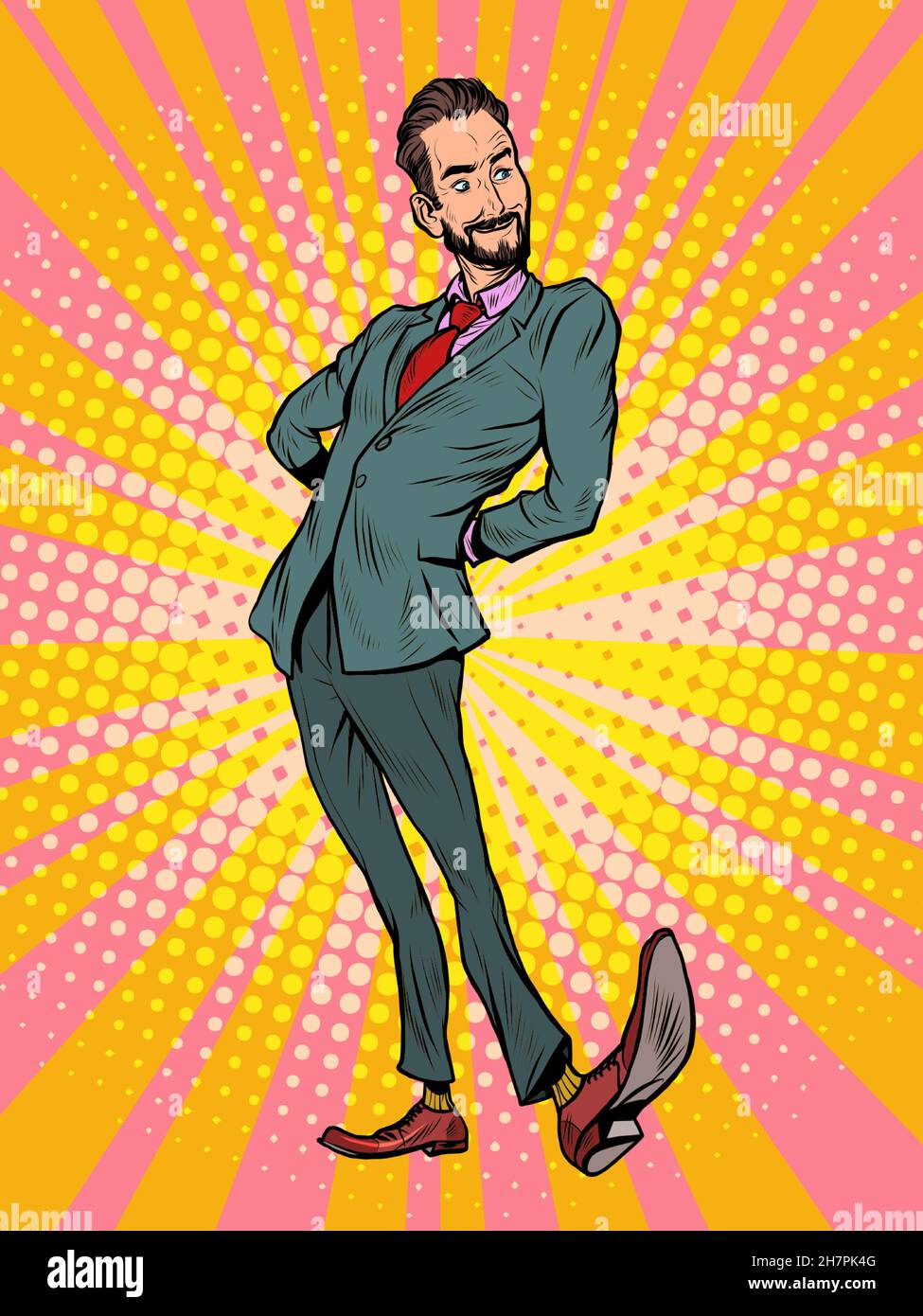 Charismatic smug handsome The characteristic emotional pose of a ...