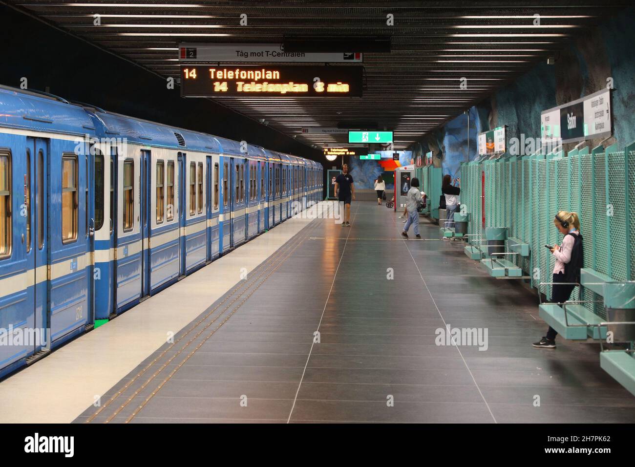 STOCKHOLM, SWEDEN - AUGUST 24, 2018: Stockholm metro (T-bana ...