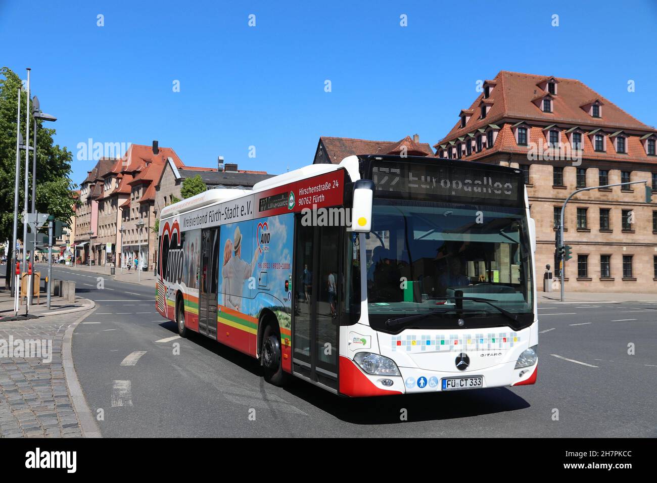 FURTH, GERMANY - MAY 6, 2018: City bus Mercedes-Benz Citaro in Furth ...