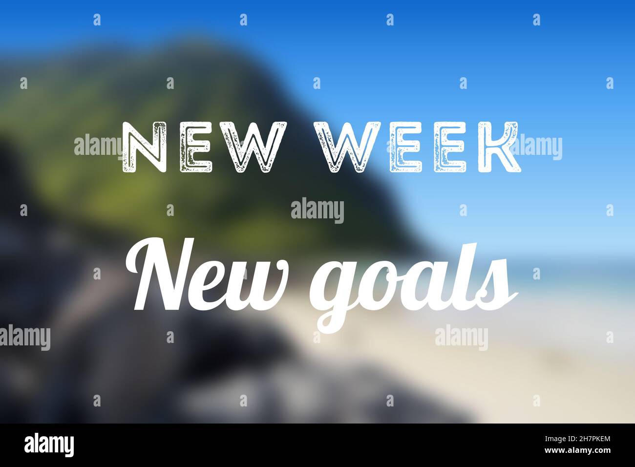 New week, new goals. Workplace motivational text poster. Success ...