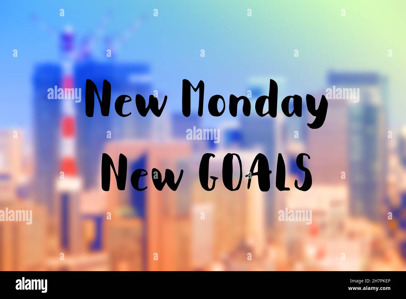 New Monday, new goals. Workplace motivational text poster. Success ...