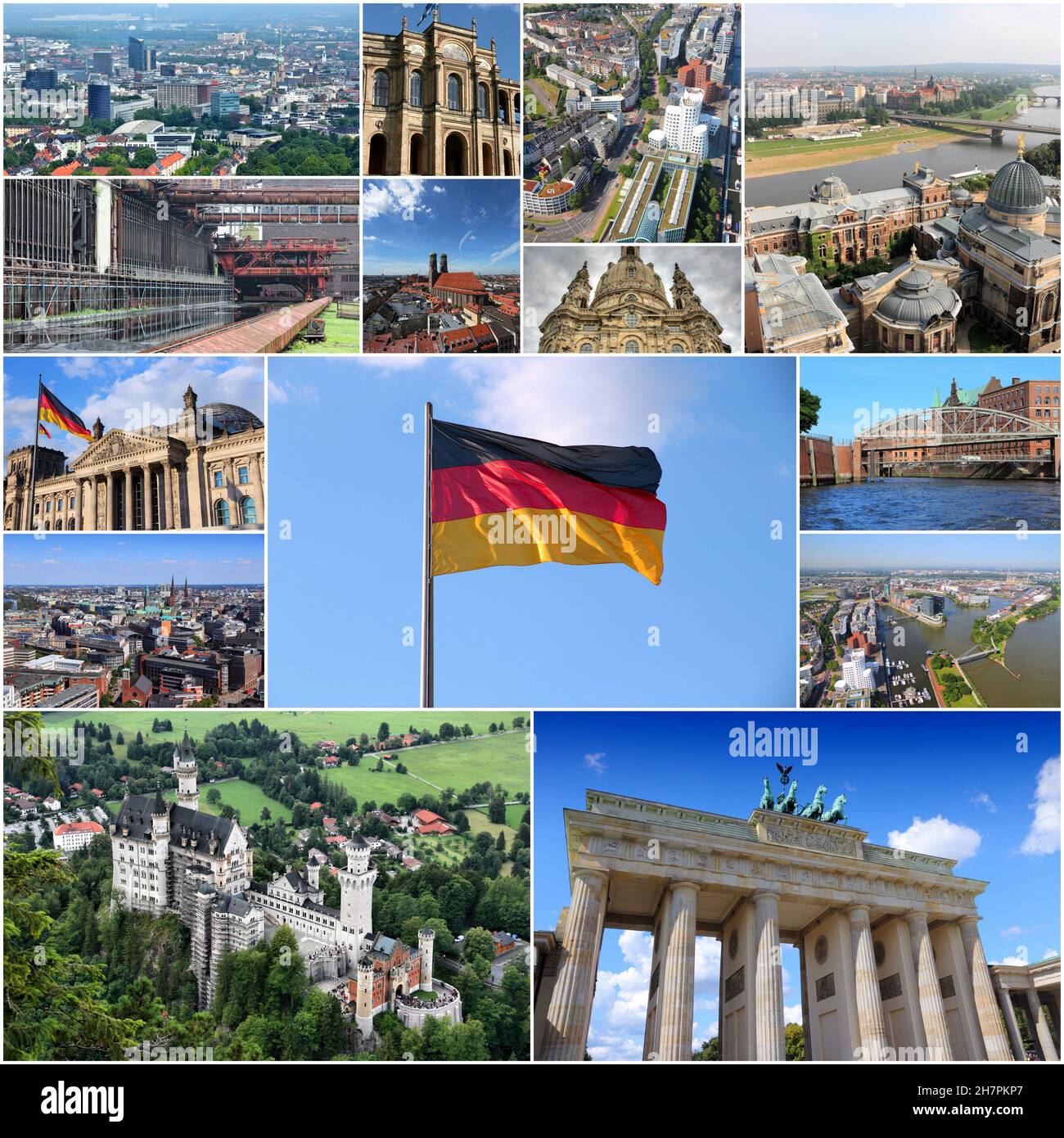 Germany tourism attractions - travel photo collage with Berlin, Munich ...