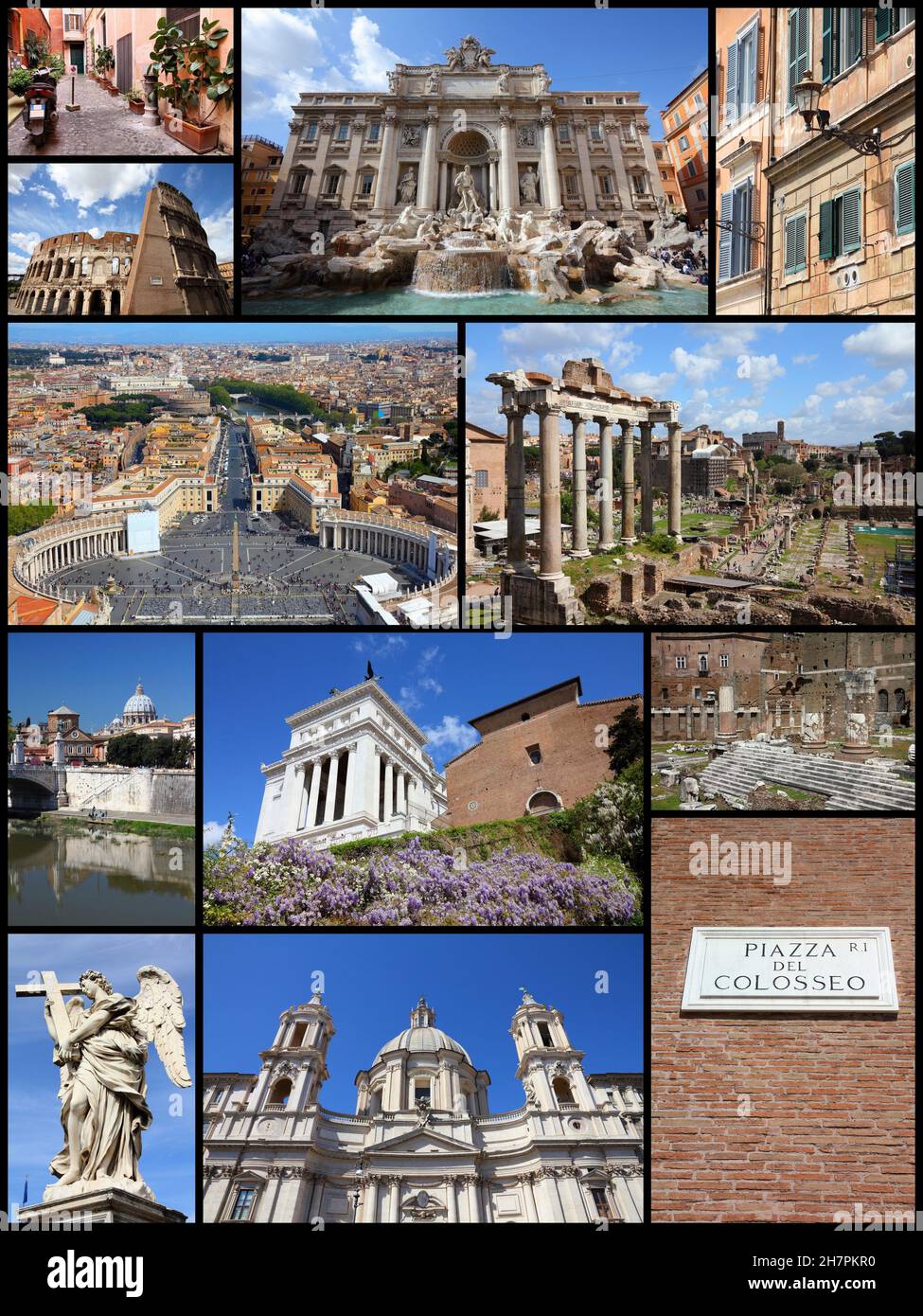 Rome, Italy - travel photos collage with Roman Forum, Vatican ...