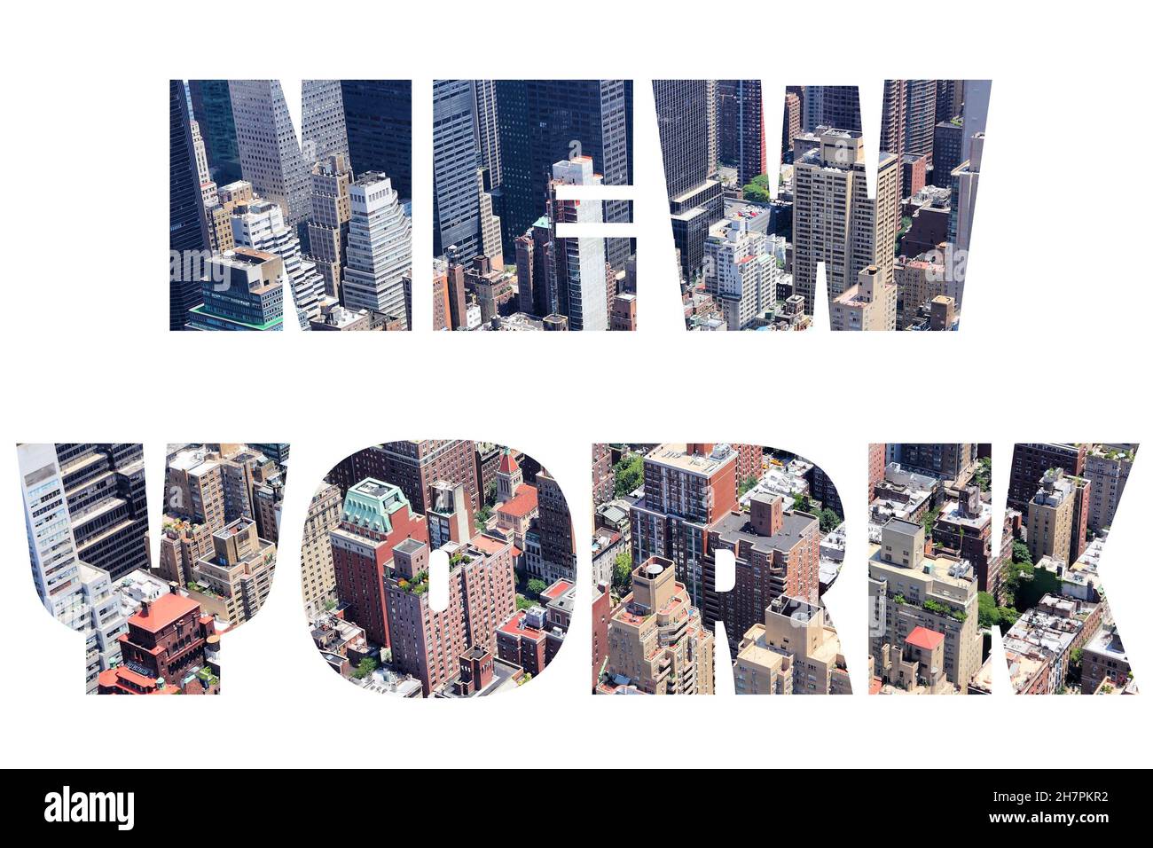 New York city name - USA travel destination sign on white background ...