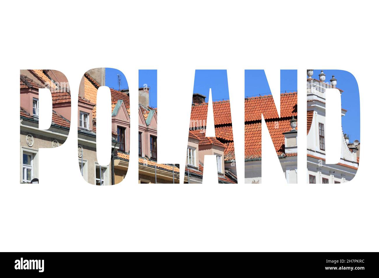 Poland text sign - country name word photo silhouette Stock Photo - Alamy