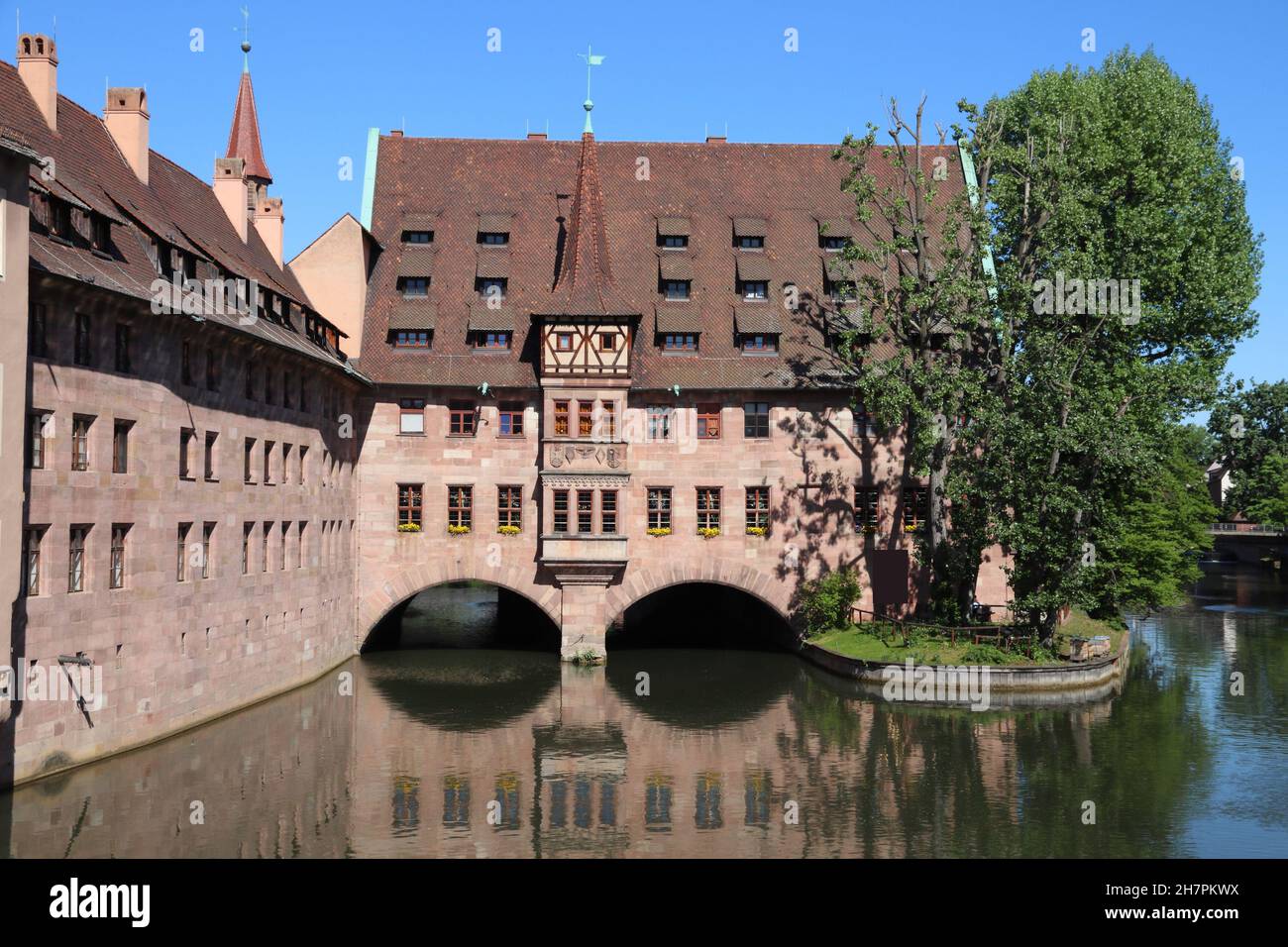 Nuremberg landmark in Germany. Holy Spirit Hospital (Heilig-Geist ...