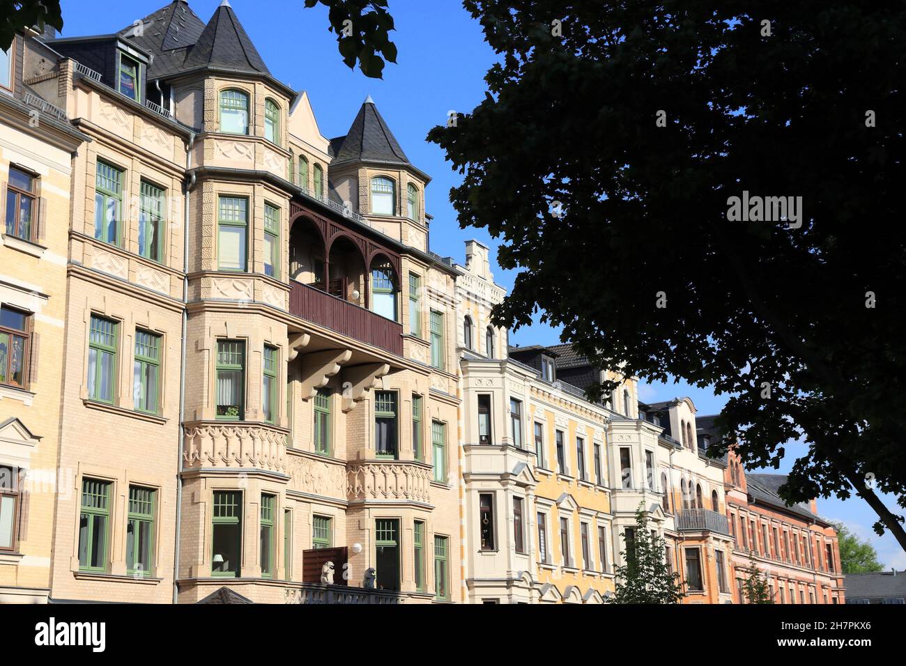Chemnitz city, Germany. Residential architecture in East Germany ...