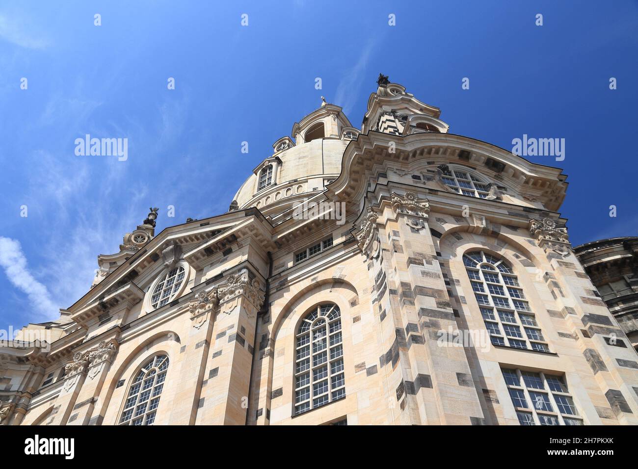 German architecture. Dresden Frauenkirche church. Religious landmark of ...