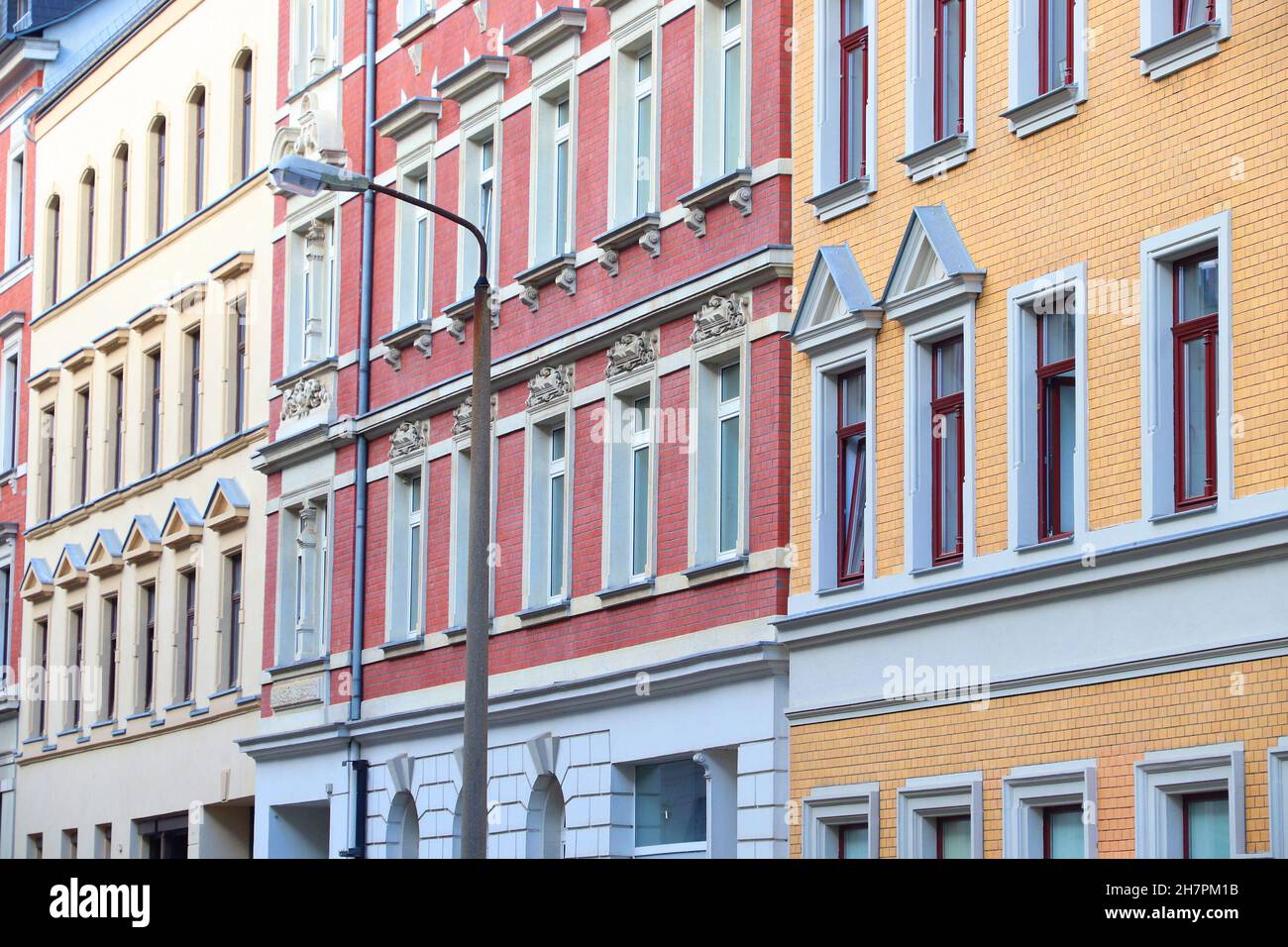 Chemnitz city, Germany. Street view of German residential architecture ...