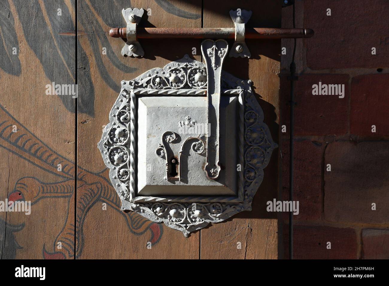 Old architecture detail. Nuremberg Castle keyhole. Landmark of ...