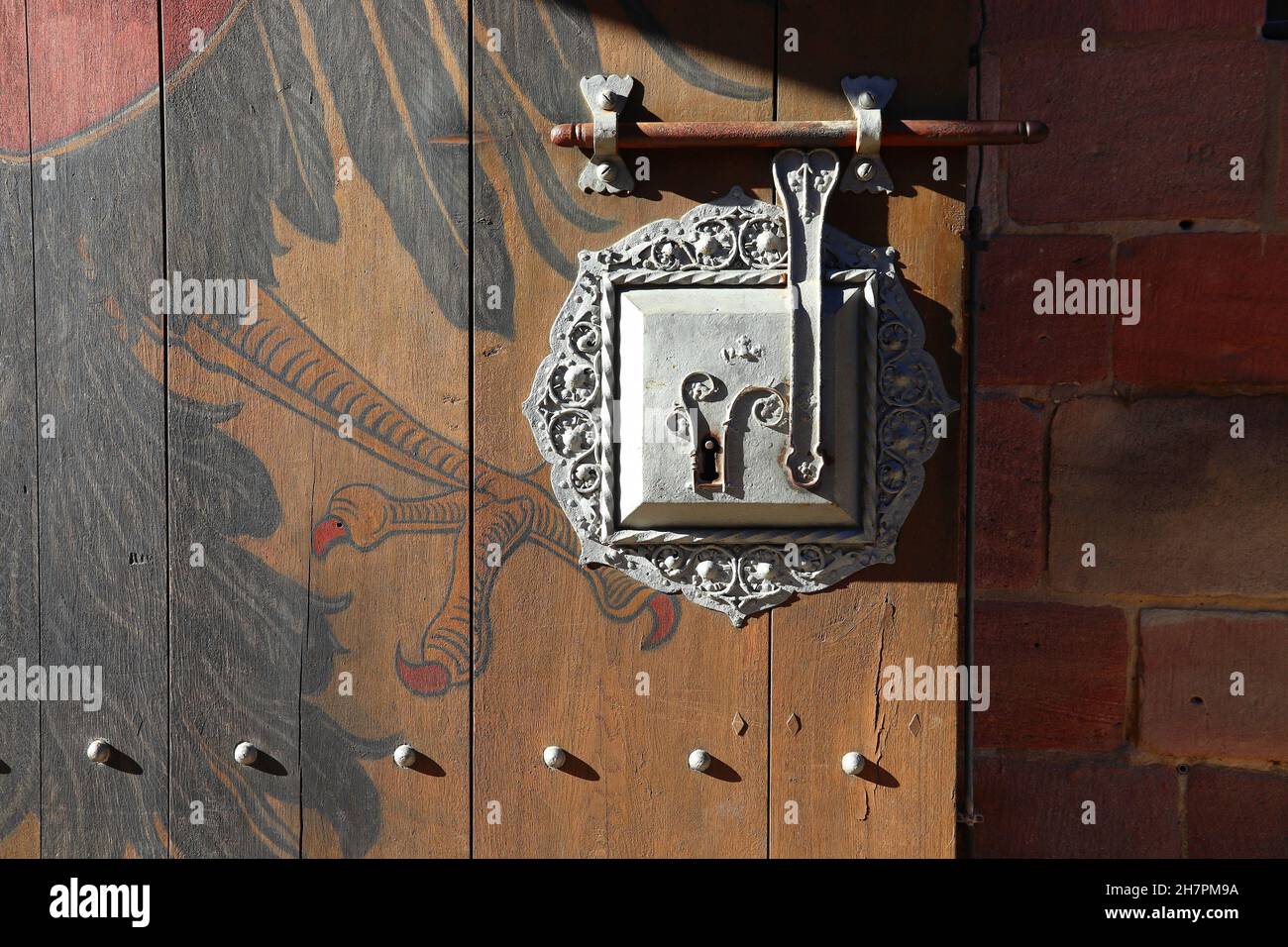 Medieval architecture detail. Nuremberg Castle key hole. Landmark of ...