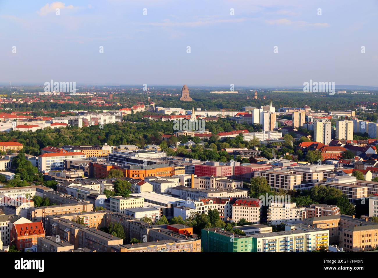 Leipzig, Germany aerial view. Cityscape with Marienbrunn district and ...