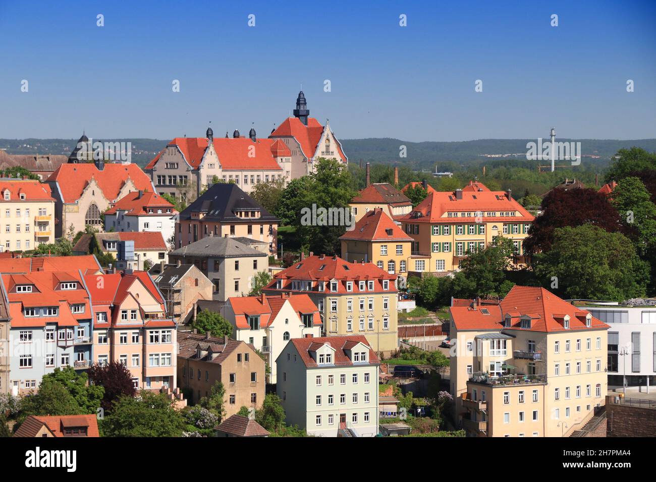 Meissen town in Germany (Free State of Saxony). Meissen aerial view ...